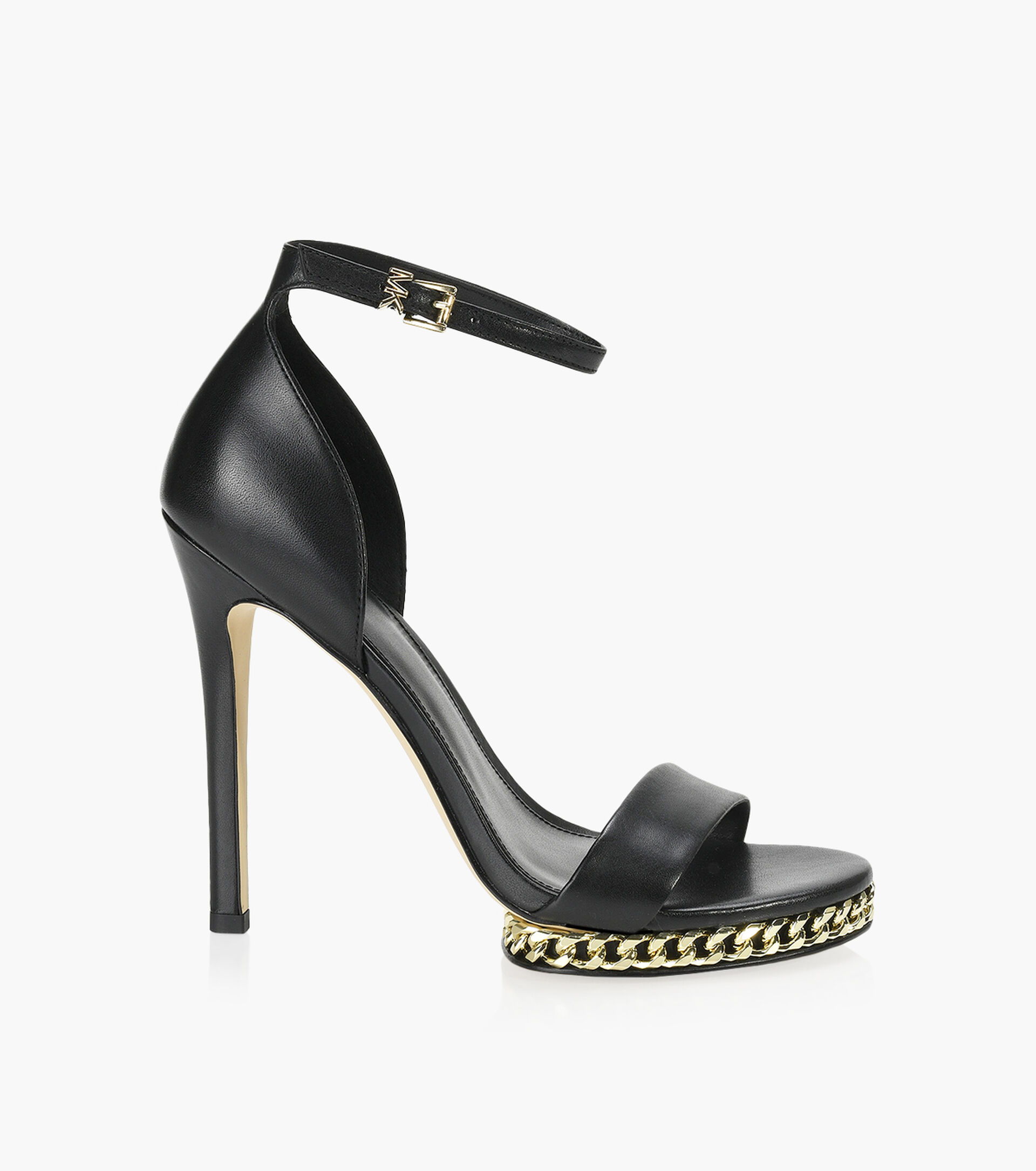 MICHAEL MICHAEL KORS JORDYN CHAIN PLATFORM SANDAL - Black Leather ...