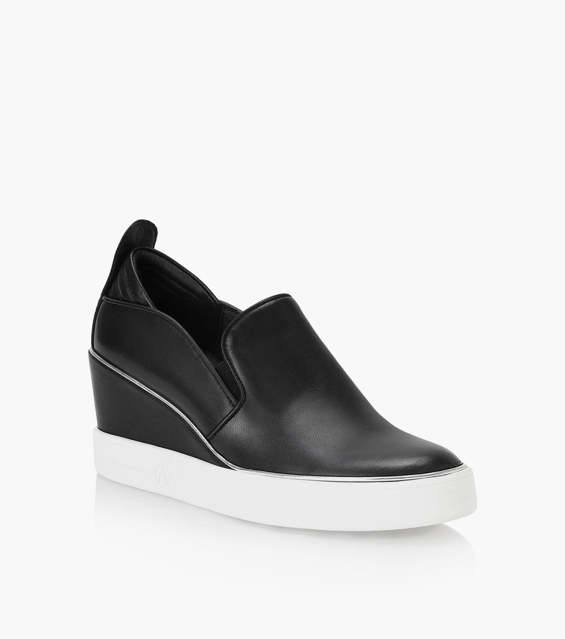 WISHBONE EMILY WEDGE SNEAKER - Black Leather | Browns Shoes
